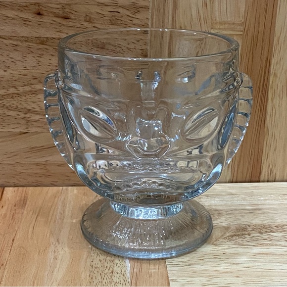Dining | Clear Glass 2faced Tiki Goblet Mug Footed Candy Dish | Poshmark